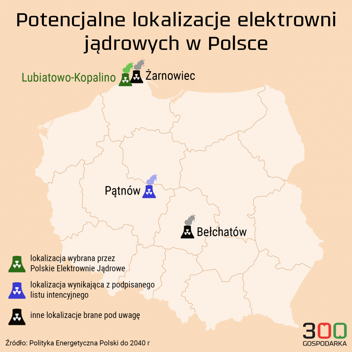 Gdzie powstaną elektrownie jądrowe w Polsce. Dwie lokalizacje są już znane
